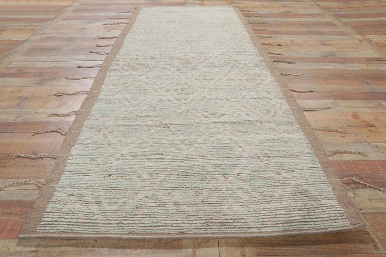 New Contemporary Moroccan Runner with Short Pile For Sale at 1stDibs
