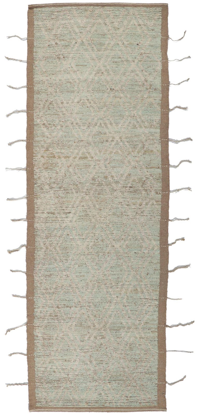 New Contemporary Moroccan Runner with Short Pile For Sale at 1stDibs