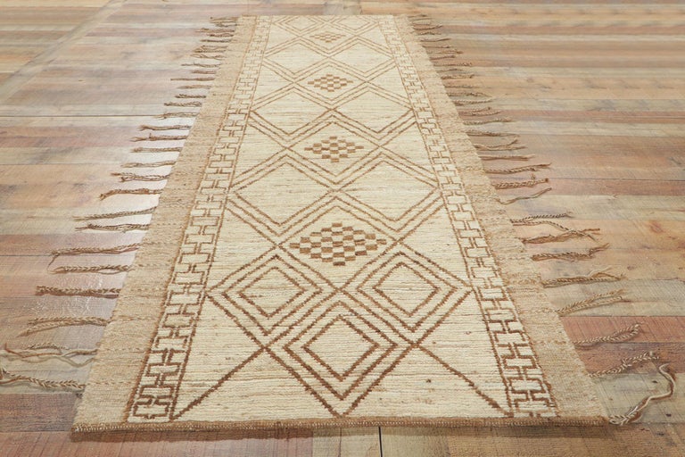 New Contemporary Moroccan Style Runner with Short Pile For Sale at 1stDibs