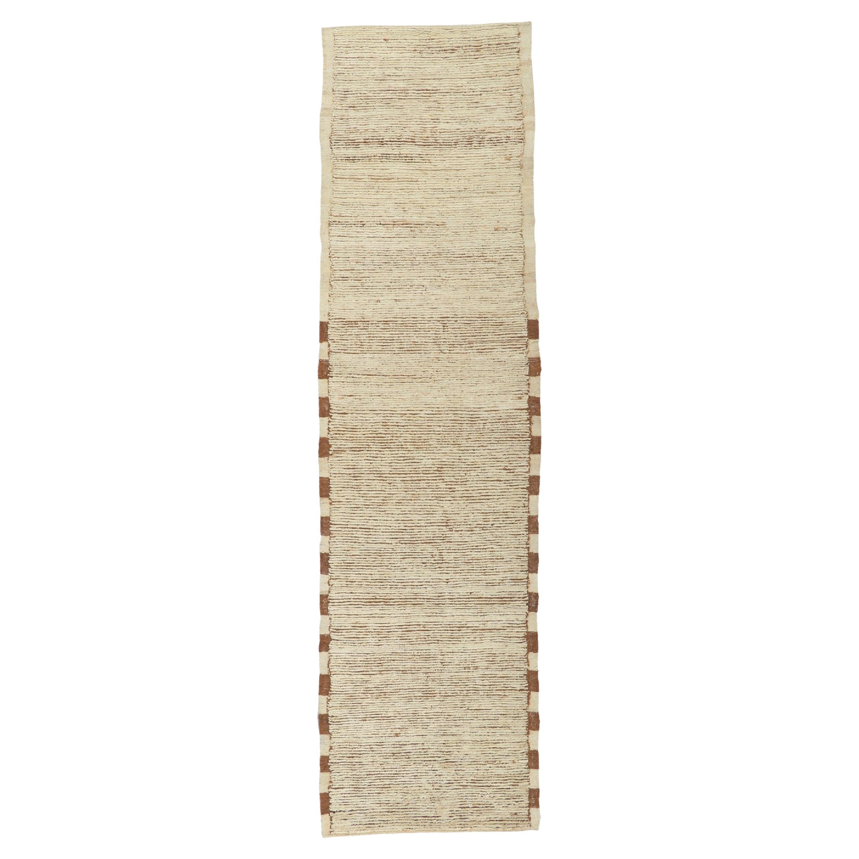 New Contemporary Moroccan Style Runner with Short Pile For Sale at 1stDibs