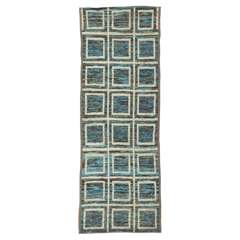 New Contemporary Moroccan Style Runner with Short Pile For Sale at 1stDibs