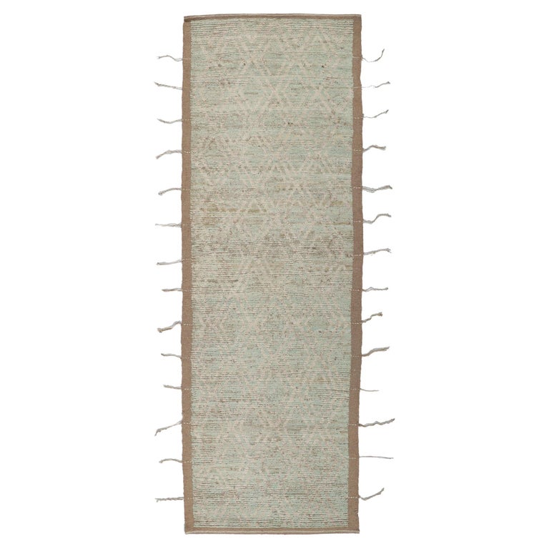 New Contemporary Moroccan Runner with Short Pile For Sale at 1stDibs