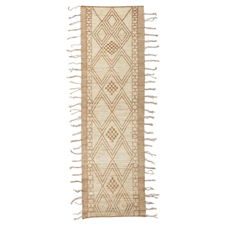 New Contemporary Moroccan Style Runner with Short Pile For Sale at 1stDibs