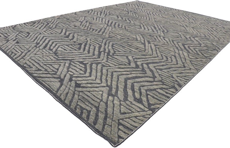 New Contemporary Moroccan Souf Rug with Raised Design and Modern Style ...