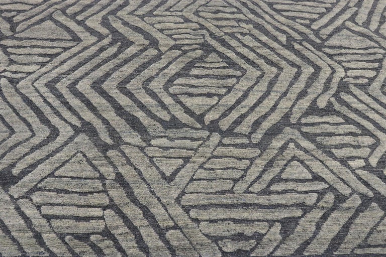 New Contemporary Moroccan Souf Rug with Raised Design and Modern Style ...