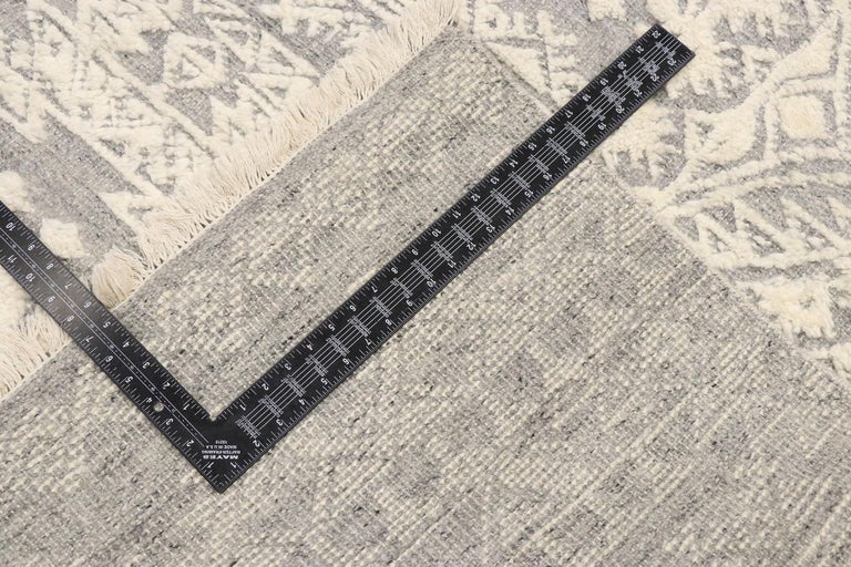 New Contemporary Moroccan Souf Rug with Raised Design and Modern Style ...