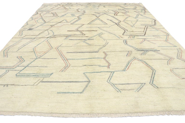 New Contemporary Moroccan Style Area Rug with Geometric Abstract Art ...