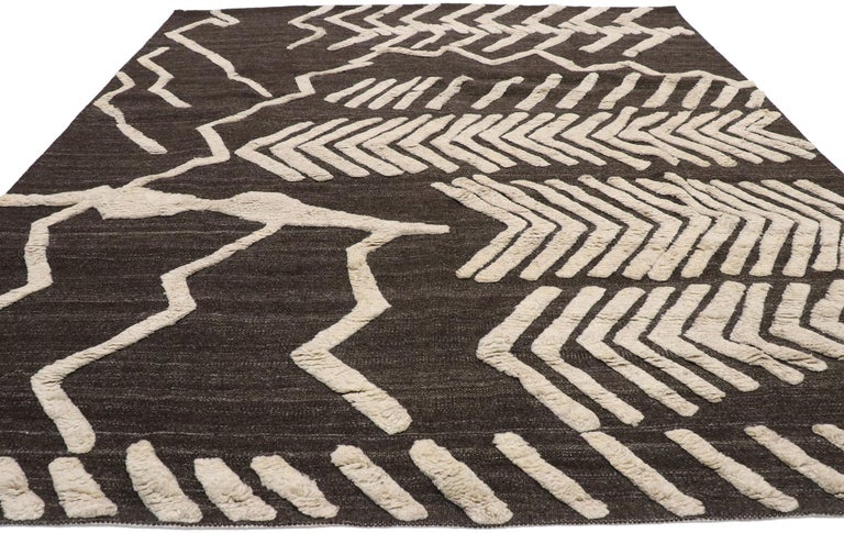 New Contemporary Moroccan Style Kilim Souf Rug with Raised Tribal ...