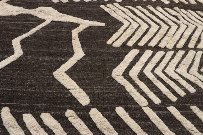 New Contemporary Moroccan Style Kilim Souf Rug with Raised Tribal ...