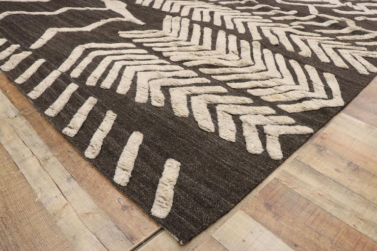 New Contemporary Moroccan Style Kilim Souf Rug with Raised Tribal ...