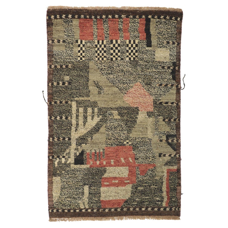 New Color Block Moroccan Style Rug Inspired by Gunta Stolzl For Sale at ...