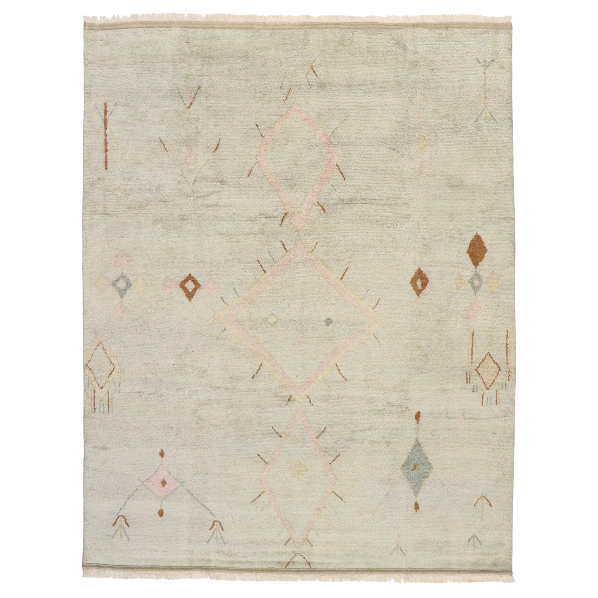 Contemporary Moroccan Style Area Rug with Modern Tribal Design at 1stDibs