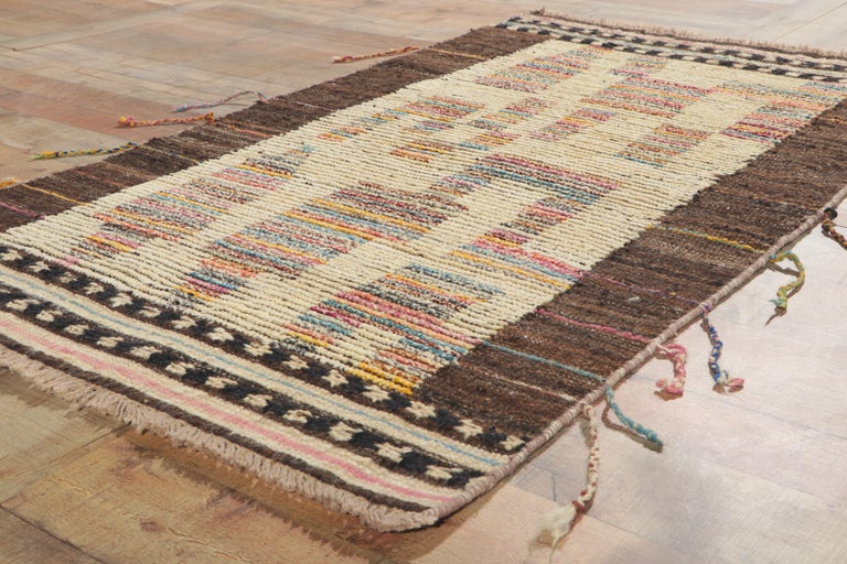New Color Block Moroccan Style Rug with Short Pile For Sale at 1stDibs