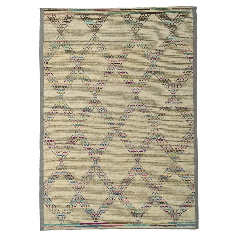 New Contemporary Moroccan Style Rug with Short Pile For Sale at 1stDibs
