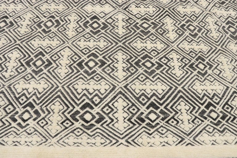 New Contemporary Moroccan Style Souf Rug with Raised Design and Modern ...