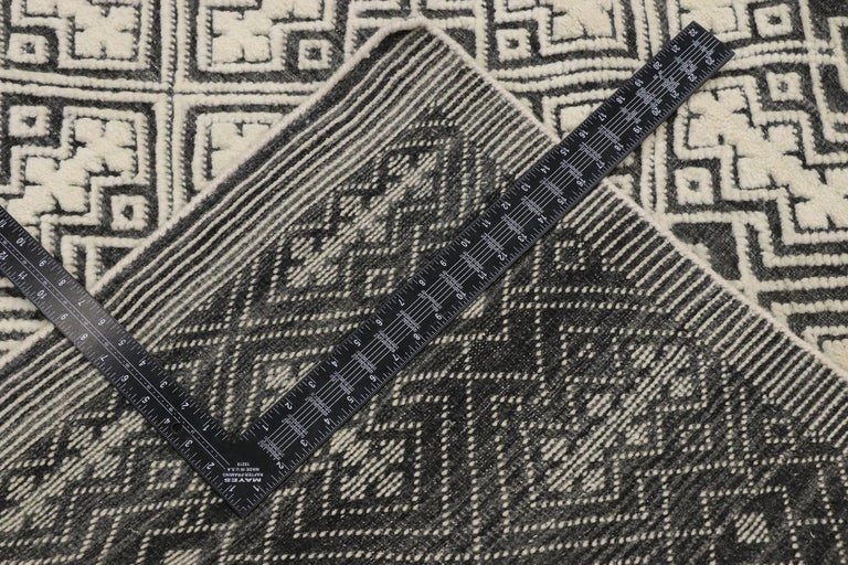 New Contemporary Moroccan Style Souf Rug with Raised Design and Modern ...