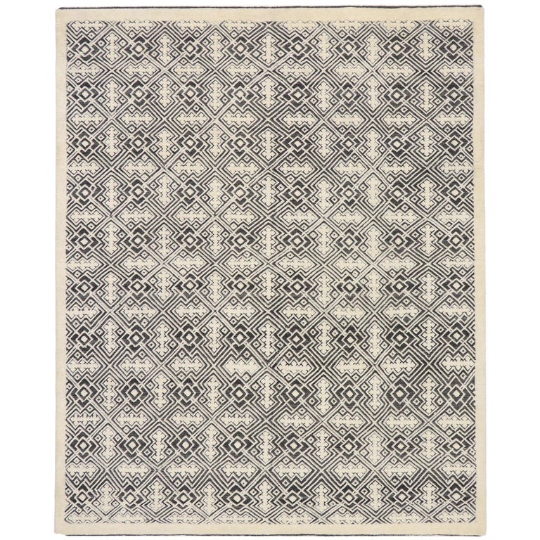New Contemporary Moroccan Style Souf Rug with Raised Design and Modern ...
