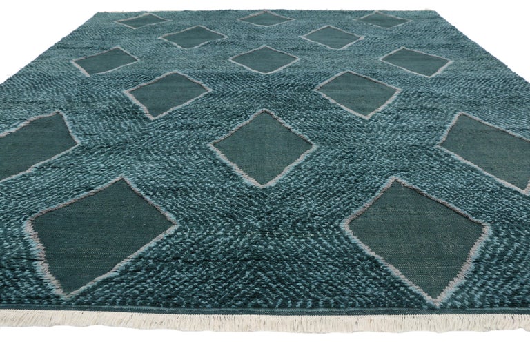 New Contemporary Moroccan Texture Area Rug Geometric Diamond Pattern at ...