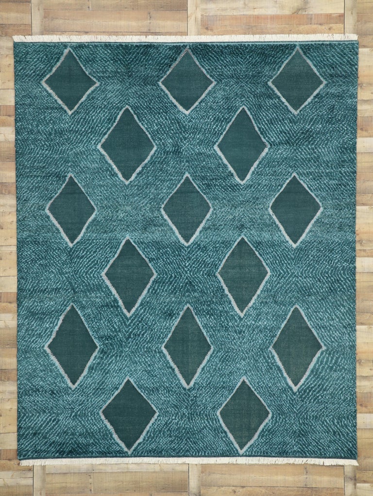 New Contemporary Moroccan Texture Area Rug Geometric Diamond Pattern at ...