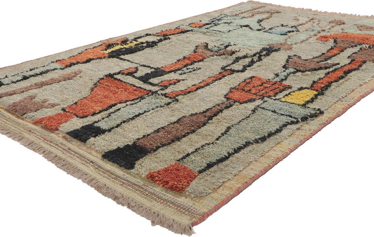 New Color Block Moroccan Texture Rug with Multiple Pile Height For Sale ...