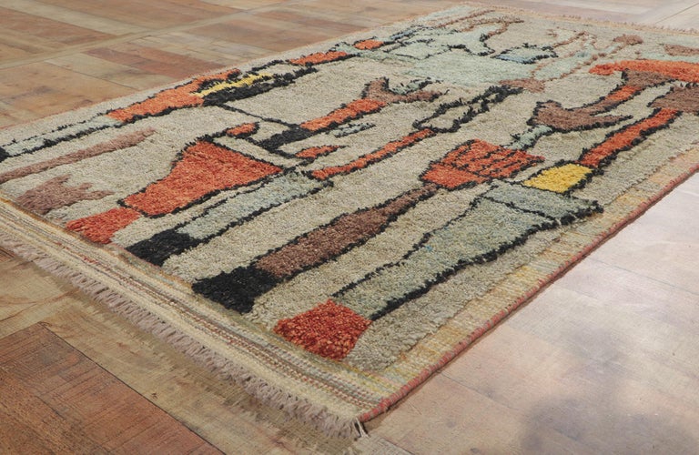 New Color Block Moroccan Texture Rug with Multiple Pile Height For Sale ...