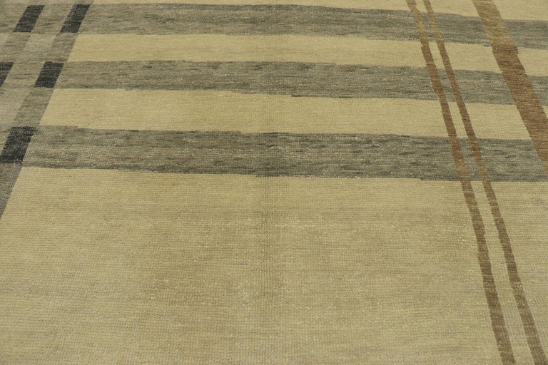 New Contemporary Neutral Plaid Tartan Rug with Ivy League Style For ...