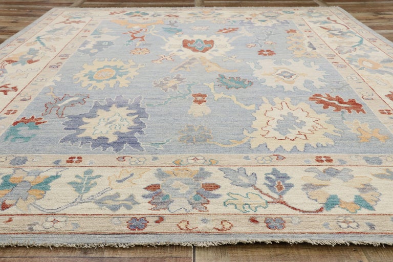 New Contemporary Oushak Design Transitional Area Rug For Sale at 1stDibs