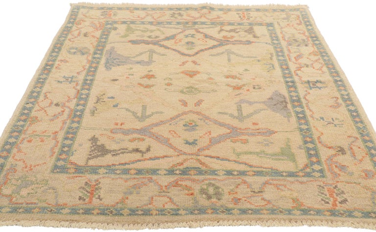New Contemporary Oushak Rug with Modern Style For Sale at 1stDibs