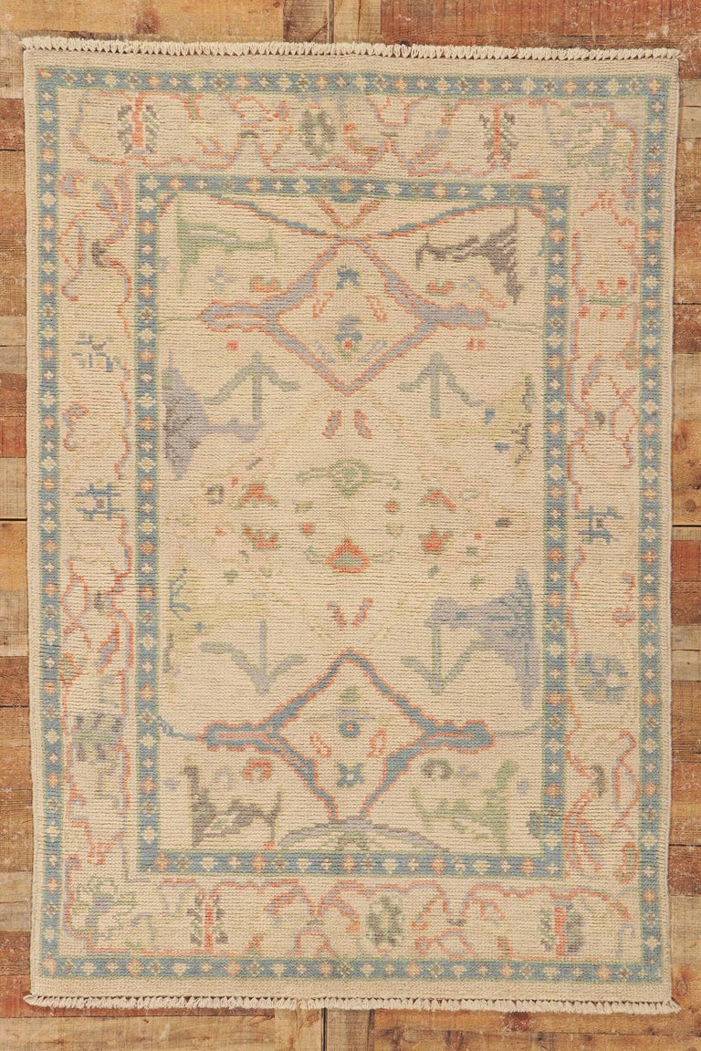 New Contemporary Oushak Rug with Modern Style For Sale at 1stDibs