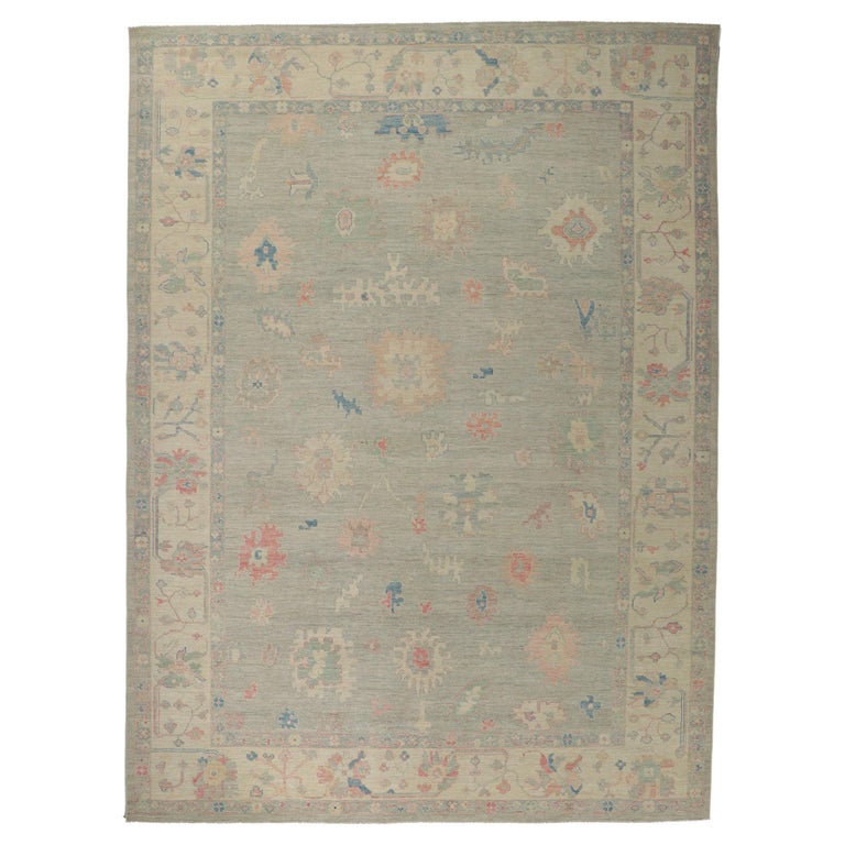 New Contemporary Oushak Rug with Modern Style For Sale at 1stDibs