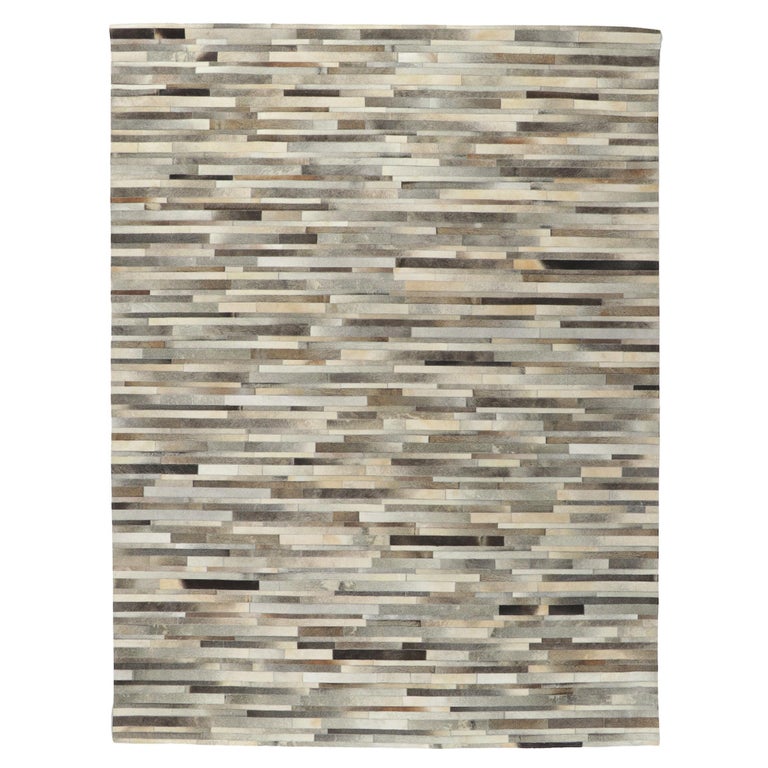 New Contemporary Patchwork Cowhide Rug with Modern Style For Sale at ...
