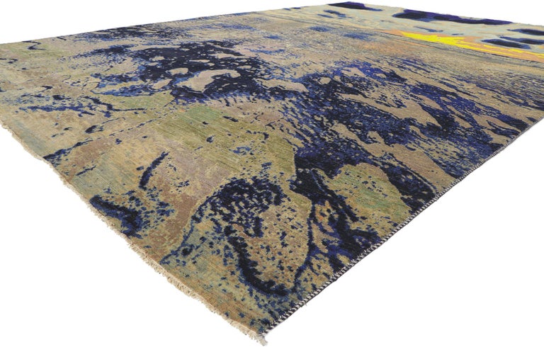 New Contemporary Seascape Pictorial Rug Inspired by Claude Monet For ...
