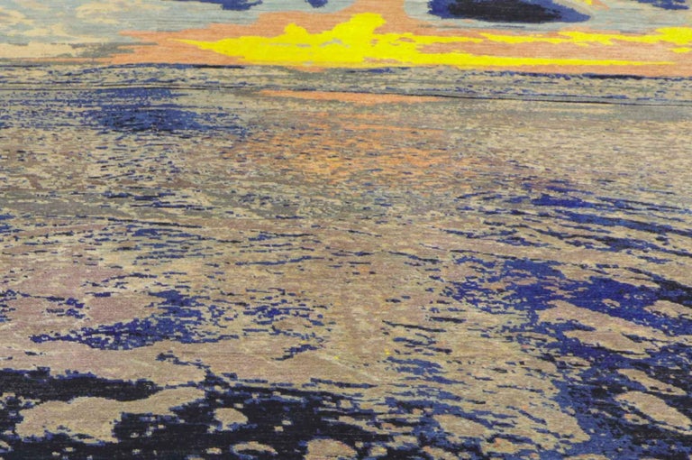 New Contemporary Seascape Pictorial Rug Inspired by Claude Monet For ...