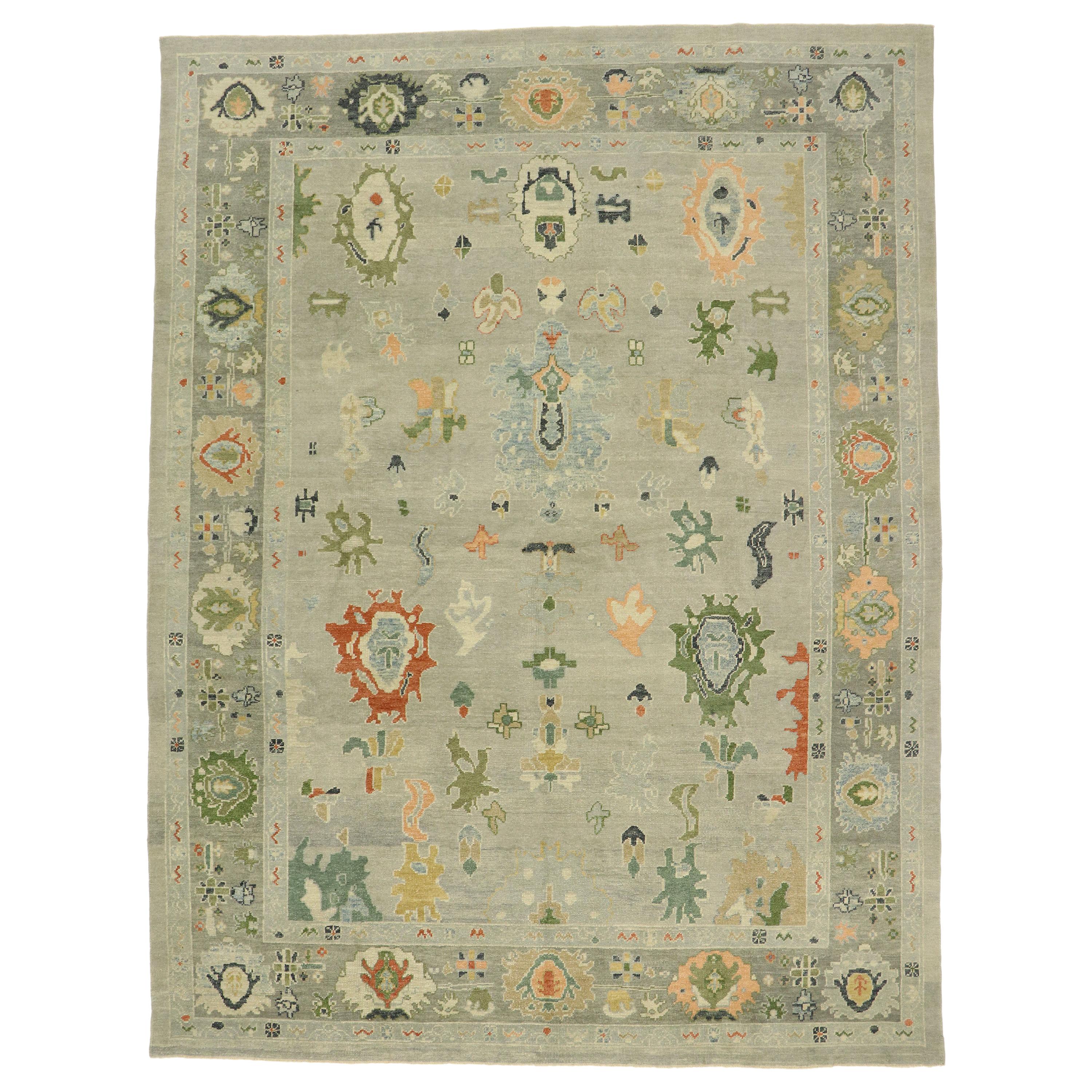 New Contemporary Turkish Oushak Area Rug with Modern Neoclassical Style ...