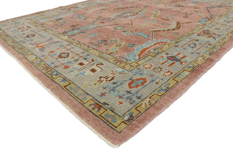 New Contemporary Turkish Oushak Rug with Modern Spanish Colonial Style ...