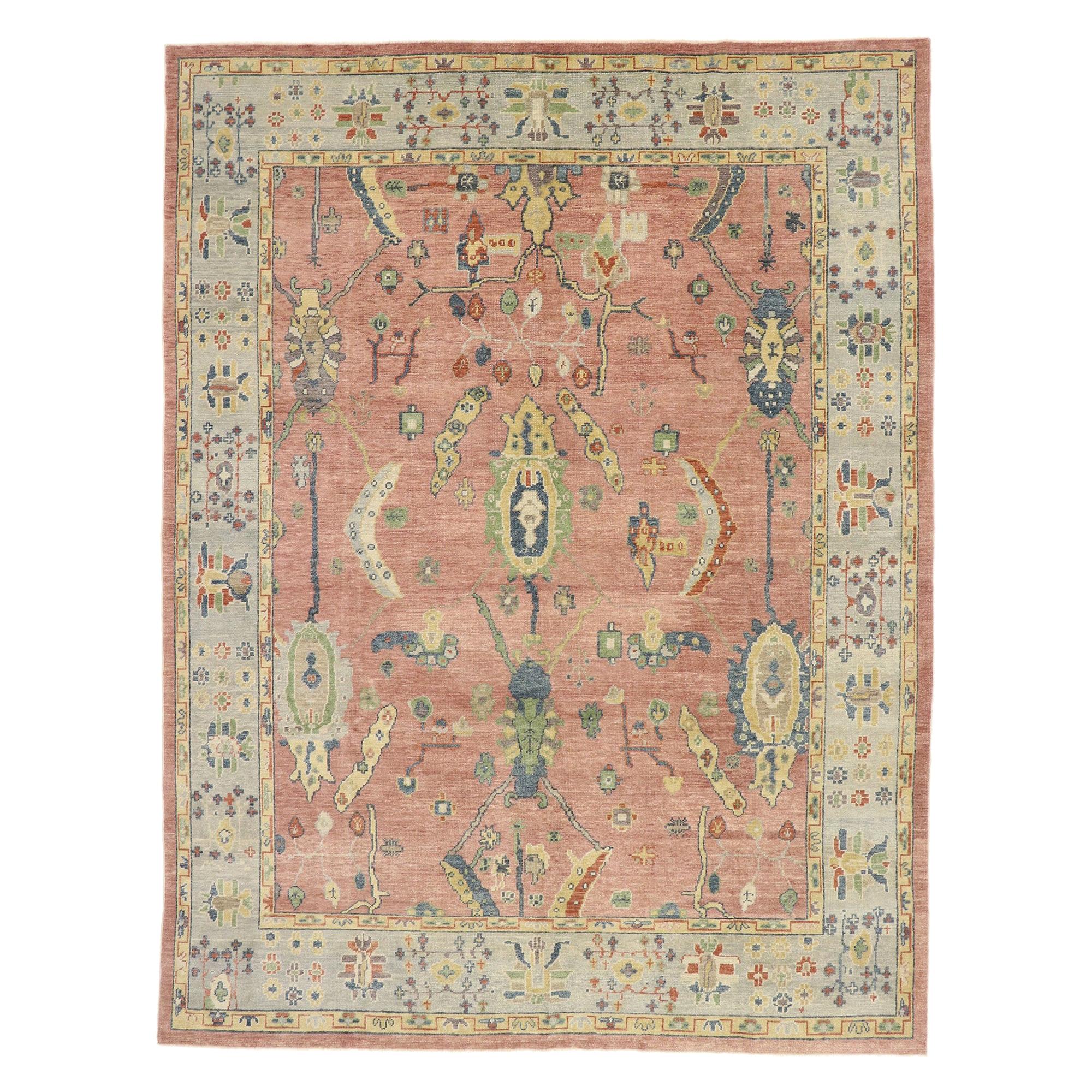 New Contemporary Turkish Oushak Area Rug with Spanish Colonial Style ...