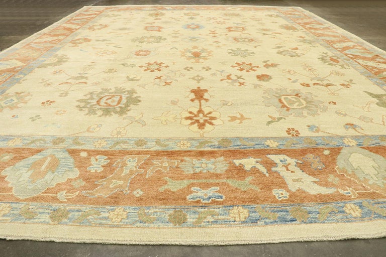New Contemporary Turkish Oushak Rug with Modern Spanish Revival Style ...