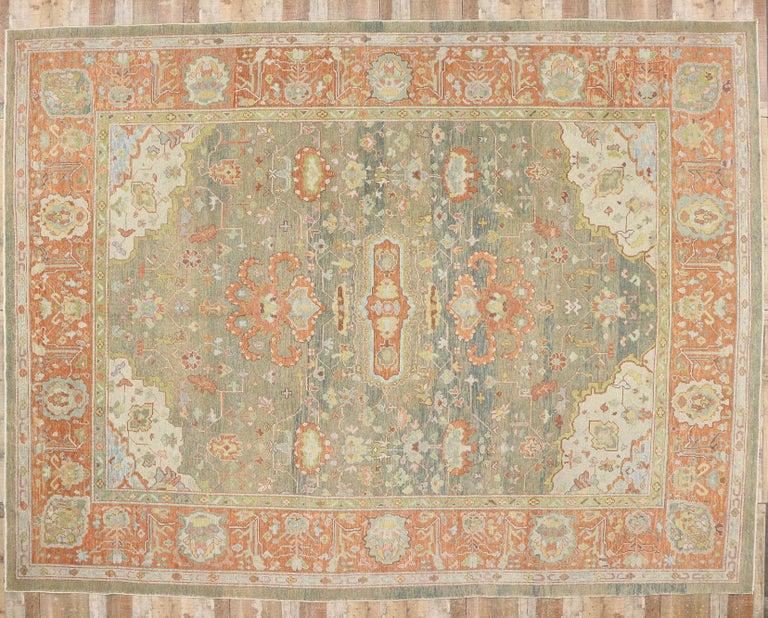 New Contemporary Turkish Oushak Rug with Modern Spanish Revival Style ...