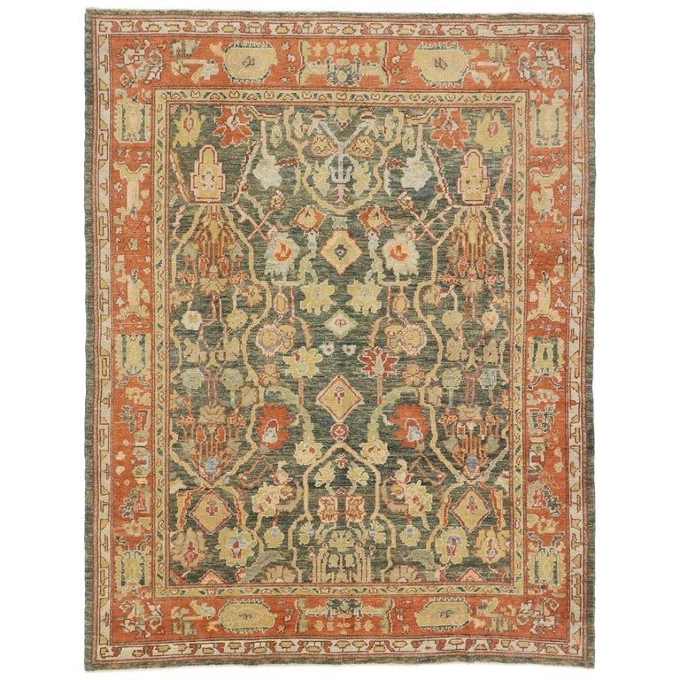 New Contemporary Turkish Oushak Rug with Modern Spanish Revival Style ...