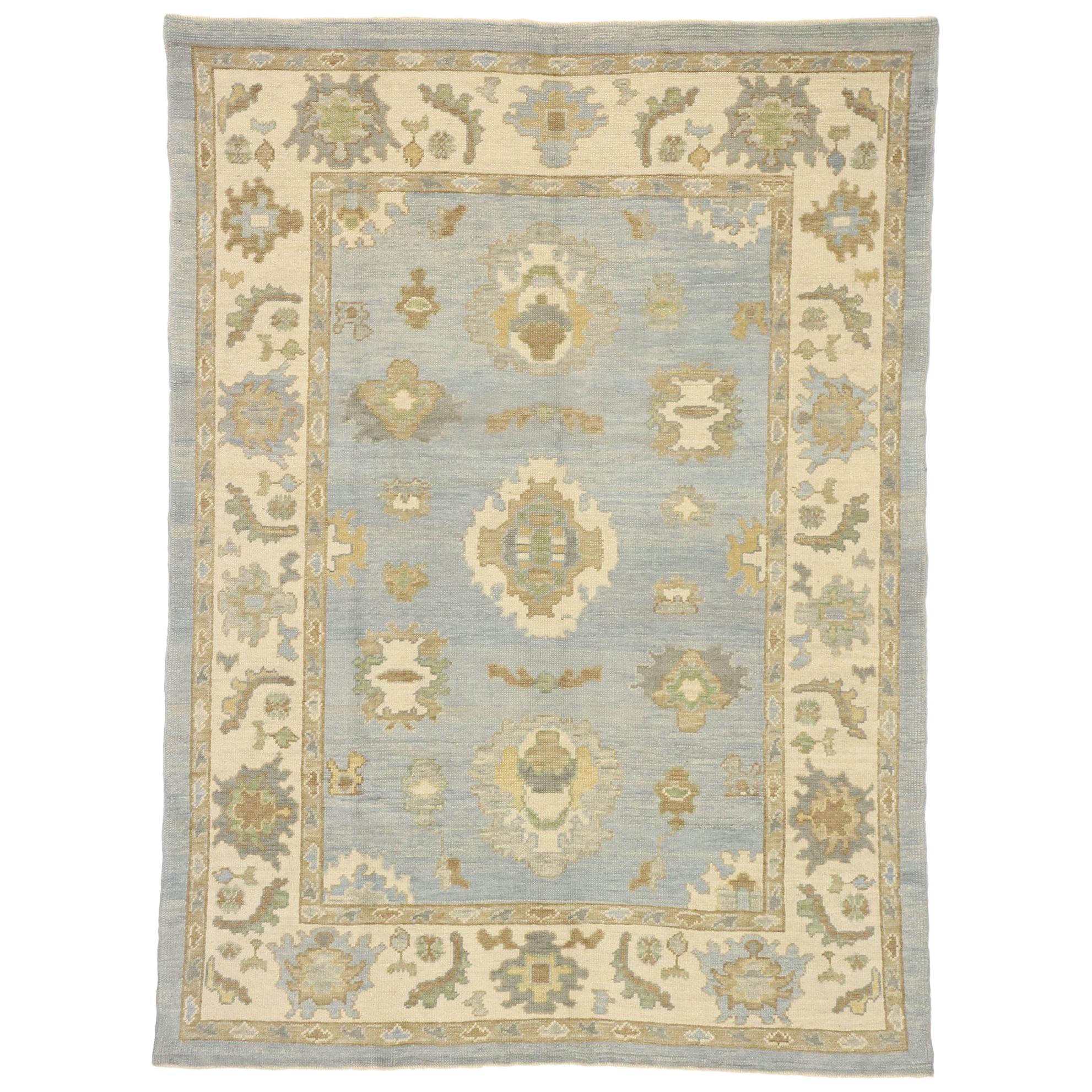 New Contemporary Pink Turkish Oushak Rug with Post-Modern Style For ...