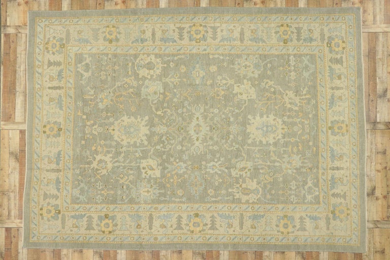 New Contemporary Turkish Oushak Rug with Modern Transitional Style For ...