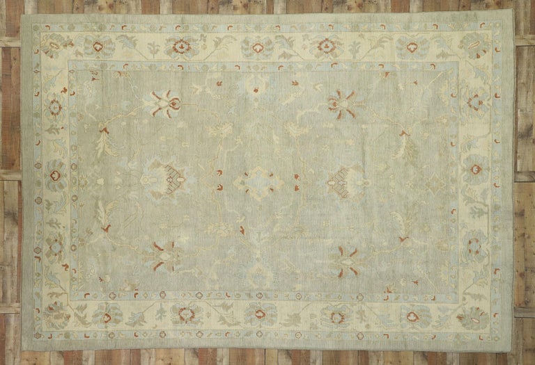New Contemporary Turkish Oushak Rug with Modern Transitional Style For ...