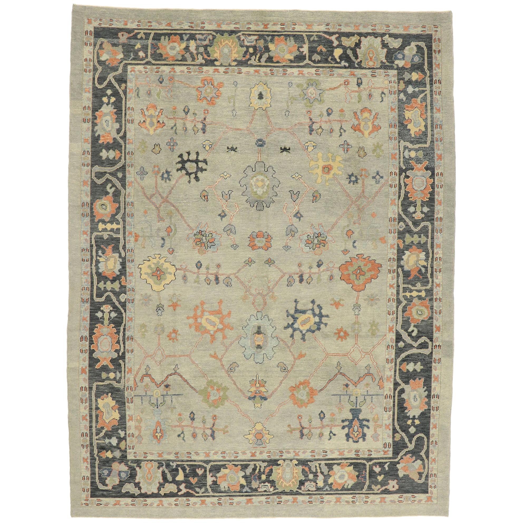New Contemporary Turkish Oushak Rug with Modern Transitional Style For ...
