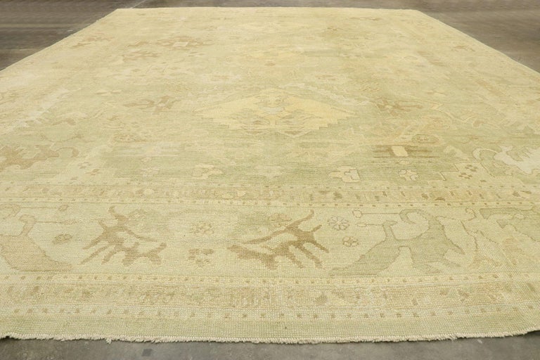 New Contemporary Turkish Oushak Rug with Transitional Style in Neutral ...