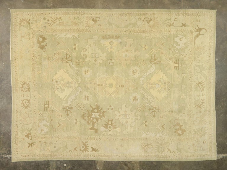 New Contemporary Turkish Oushak Rug with Transitional Style in Neutral ...