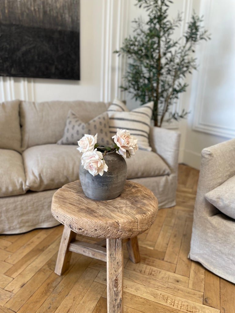 New Custom Stone Washed Irish Linen Slip Covered Sofa with Down Alt ...