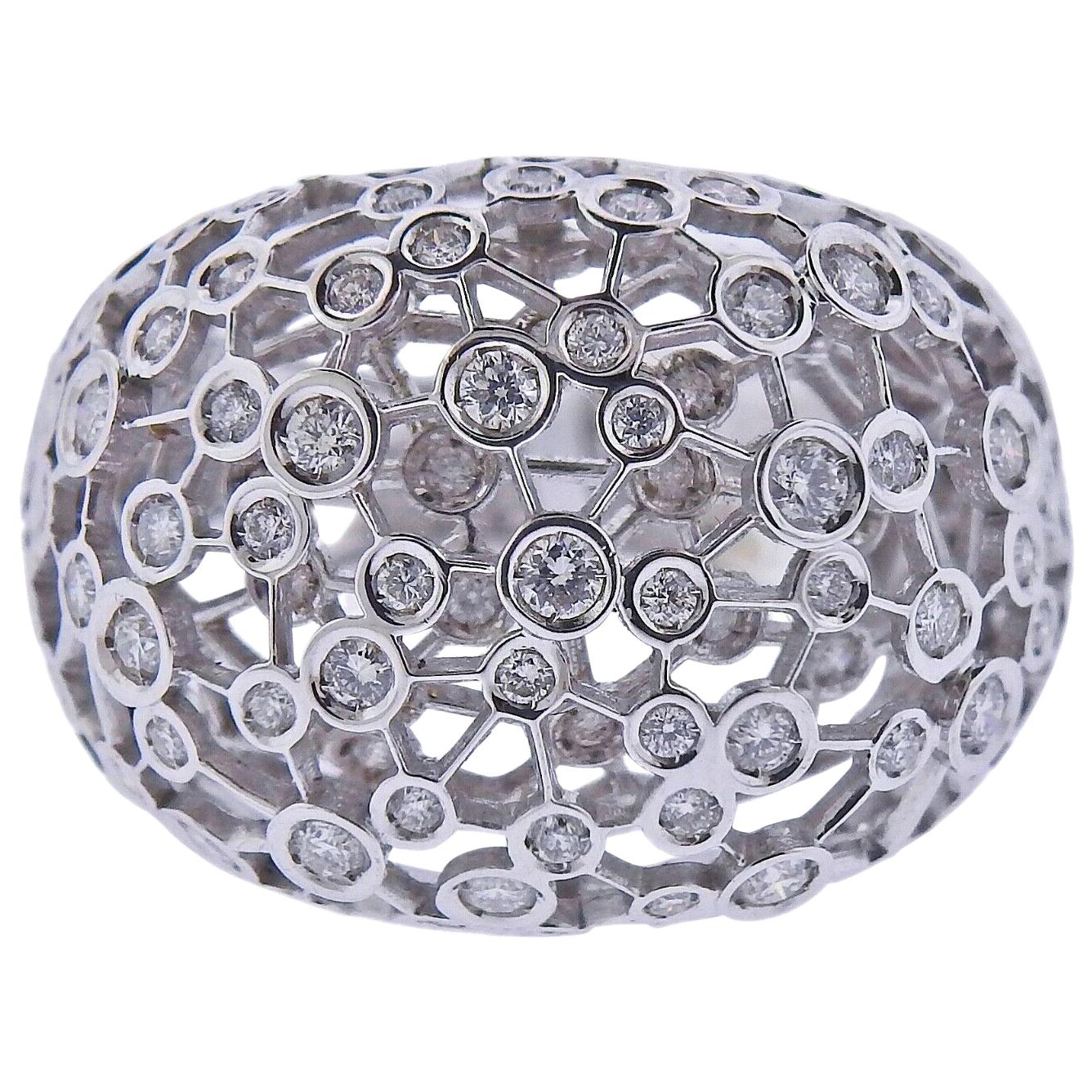 Damiani Large Diamond Gold Cocktail Ring at 1stDibs | large diamond ...