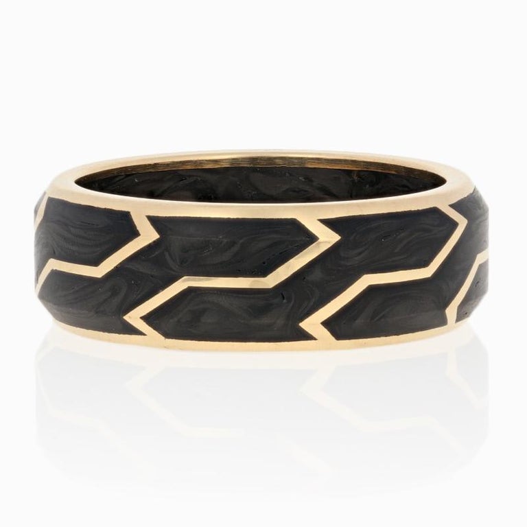 David Yurman Forged Carbon Band, 18 Karat Yellow Gold Designer Ring at ...