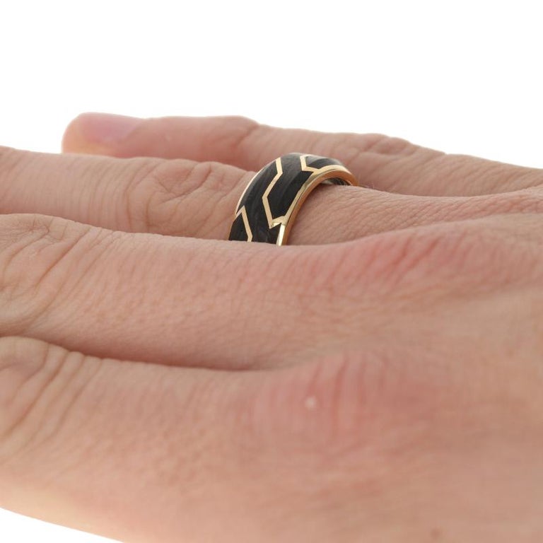 David Yurman Forged Carbon Band, 18 Karat Yellow Gold Designer Ring at ...