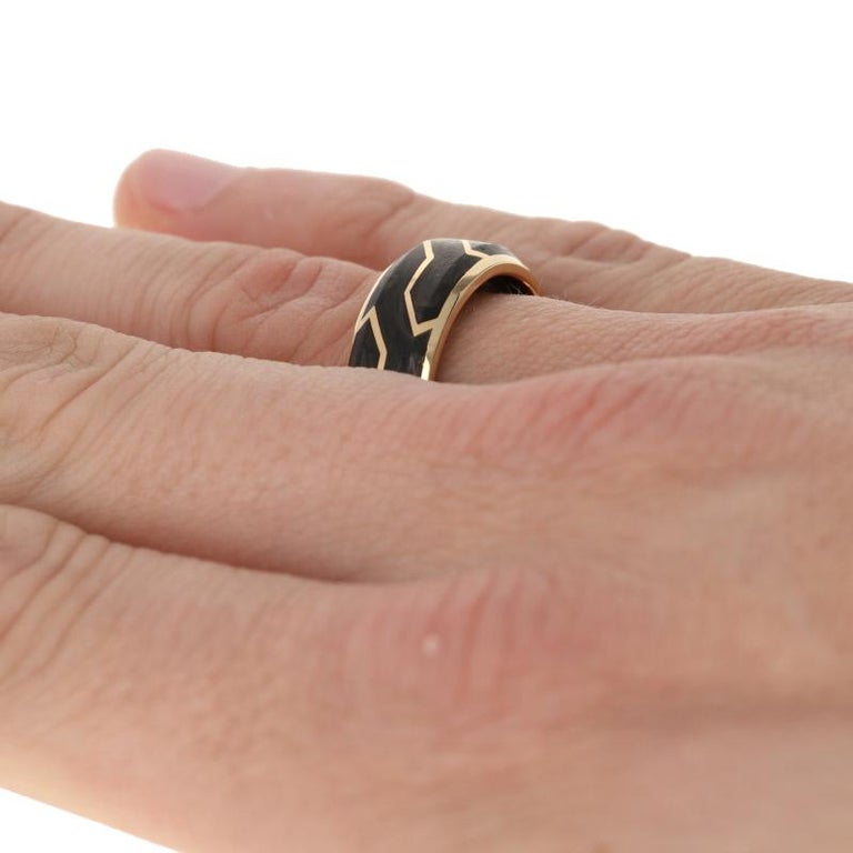 David Yurman Forged Carbon Band 18 Karat Yellow Gold Designer Ring at ...